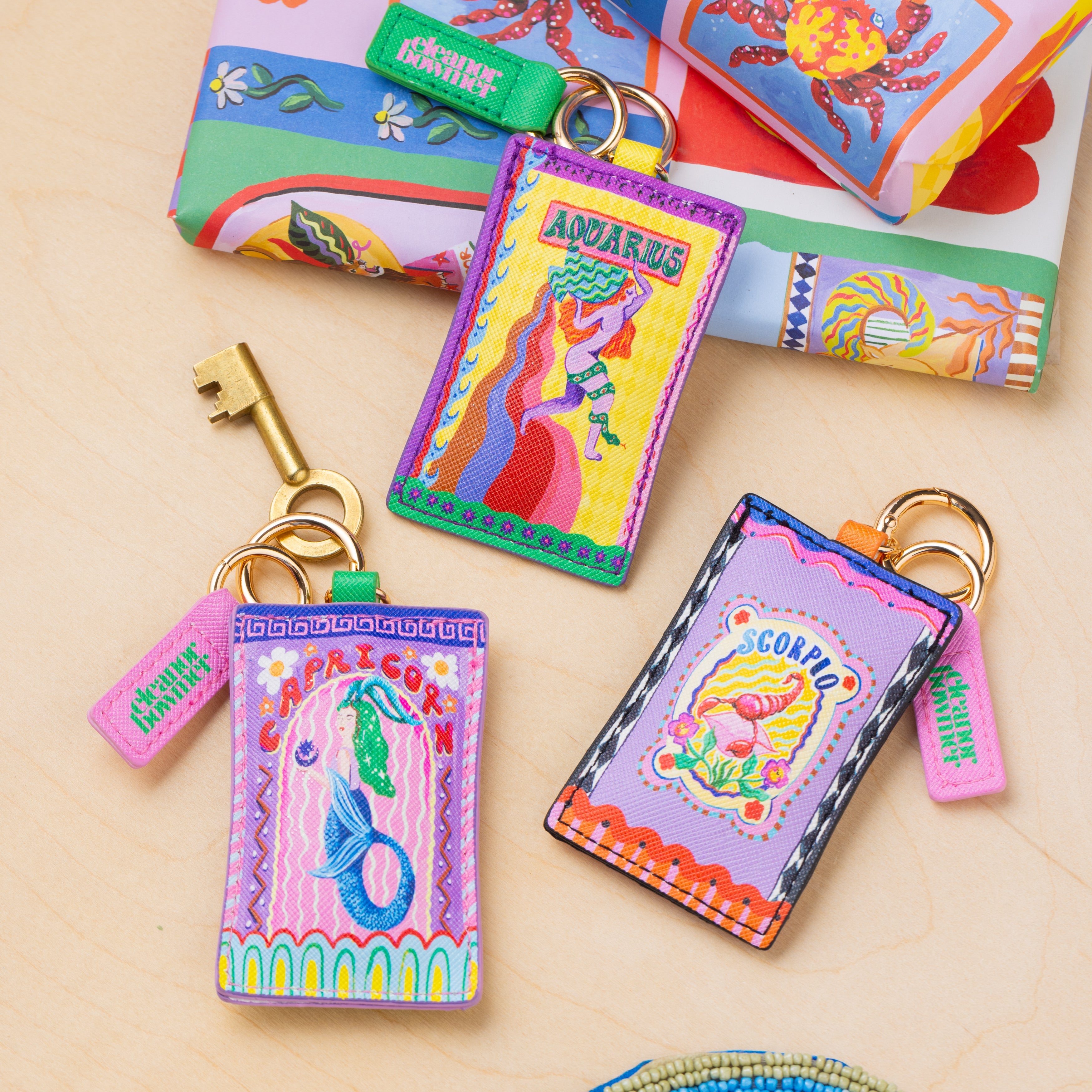 Zodiac Keyrings | Colourful Astrology Gifts for All Star Signs ...